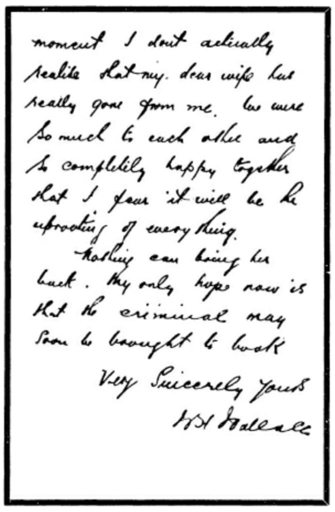 Personal Letters of William Herbert Wallace | The Julia Wallace Murder ...
