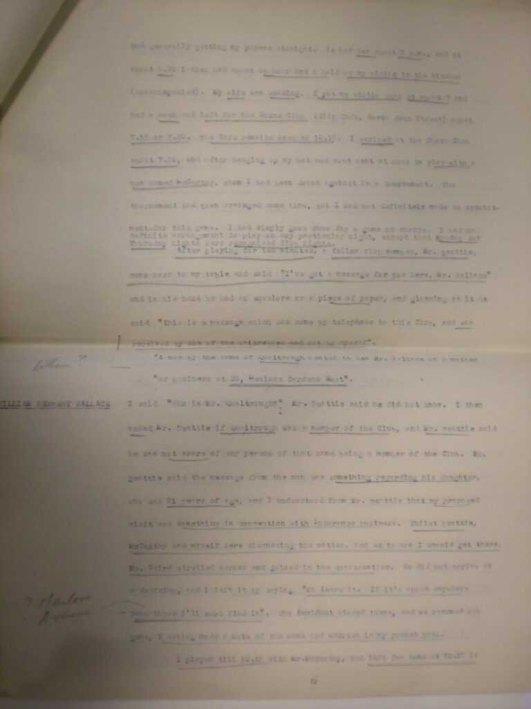 William Herbert Wallace – Statements | The Julia Wallace Murder Foundation